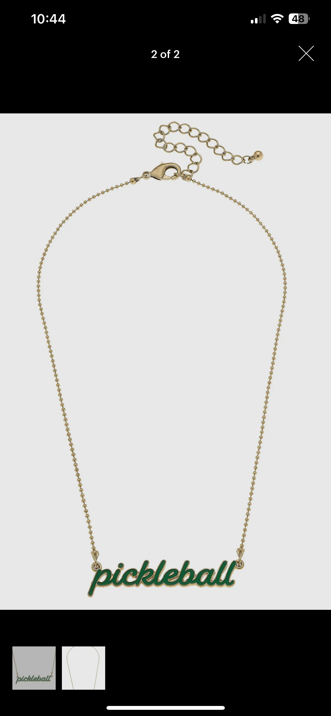 Pickleball Necklace | Enamel Script |Green – Pickleball Besties